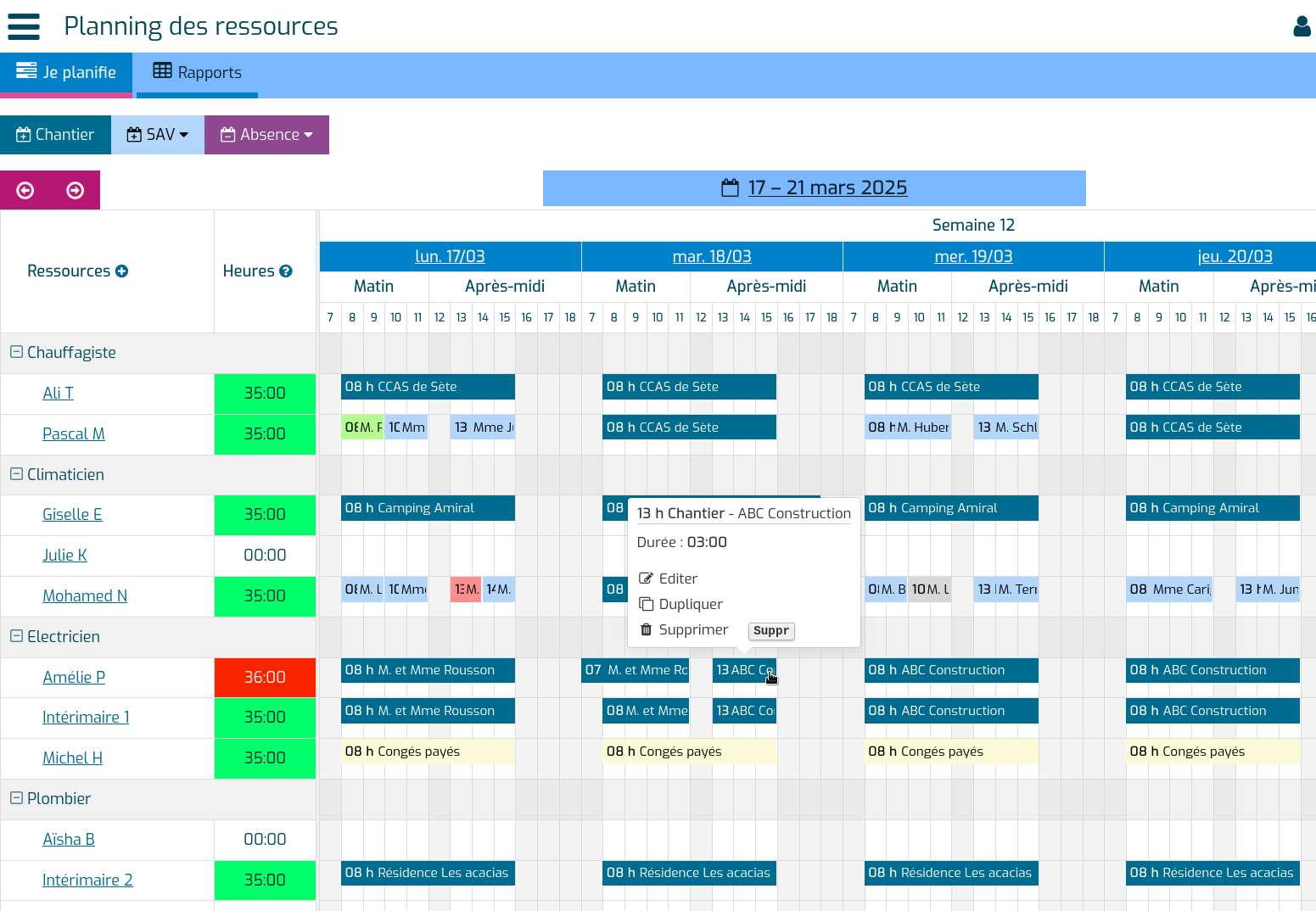 Le planning de ressources - PMC Logiciels